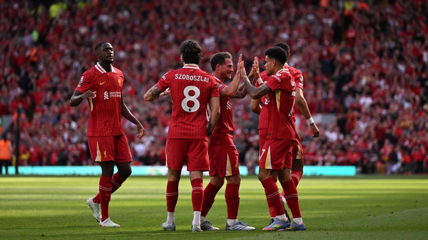 Liverpool gewinnt den Premier League-Titel in Anfield mit einem 5:1 -Sieg gegen Tottenham ...